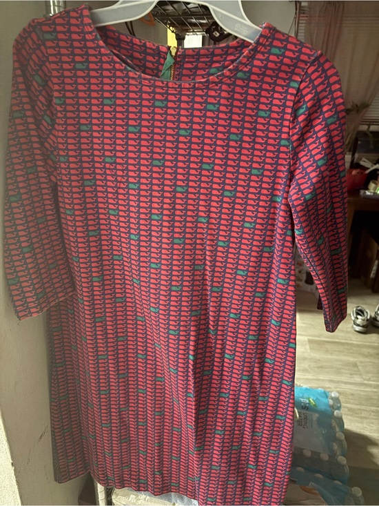 Vineyard Vines | Dresses | Vineyard Vines Red Dress With Navy Whale ...